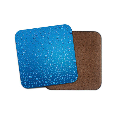 Blue Water Droplets Coaster - Drops Condensation Splash Cool Bubbles ...