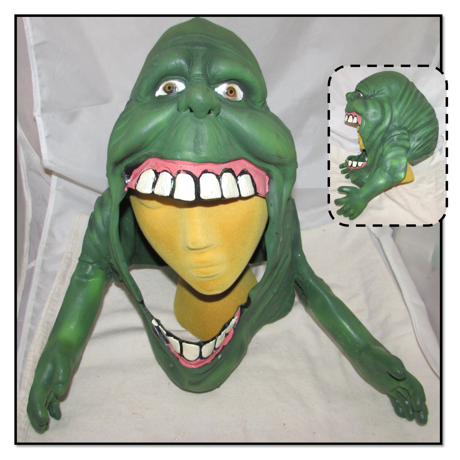 2012 Ghostbusters Green Vinyl Slimer Halloween Mask H… - Gem