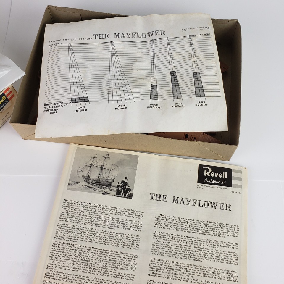 Vintage 1966 Revell Mayflower Scale Model Kit | eBay