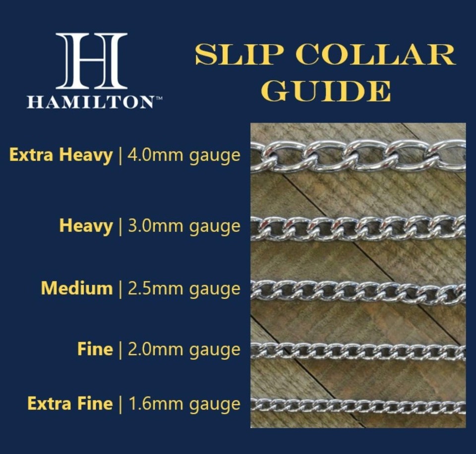 Hamilton Metal Slip Link Choke Chain Dog Collar, Heavy 3.0mm x 20" 20 ...