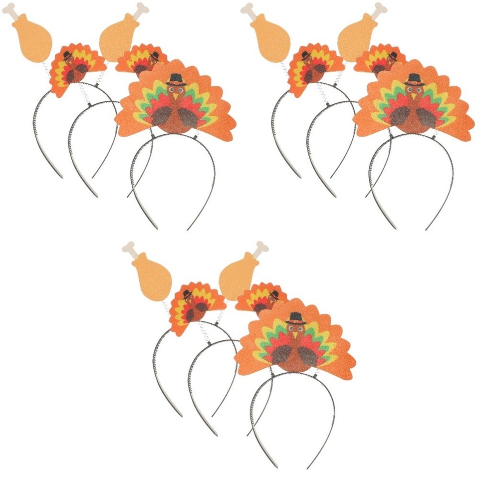 9 pcs Thanksgiving Headband Turkey Drumstick Headband Party Hair ...