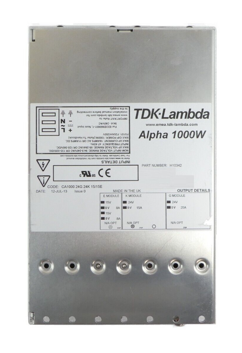 TDK-Lambda H10342 Power Supply Alpha 1000W CA1000 24G 24K 15/15E Working Surplus | eBay