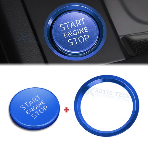 Set of Blue Engine Start Stop Push Button Cover Trim For Audi A4 A5 A6 ...