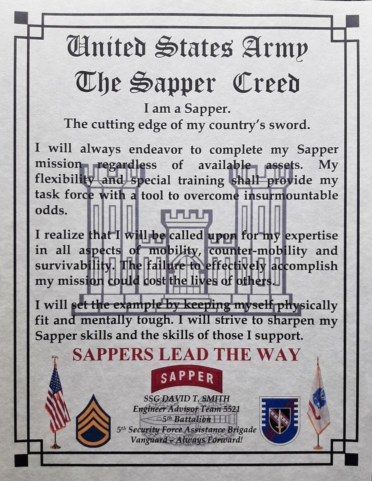 MC-NICE: ARMY Sapper Creed ALL UNITS PERSONALIZED | eBay