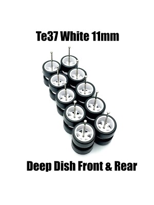 5x Set White Deep Dish Te37 11mm Real Rider Wheel w/ Rubber Tires Sets ...