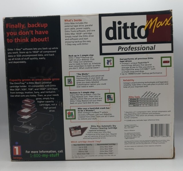 Iomega Ditto Max Professional External Tape Drive IN for sale online | eBay