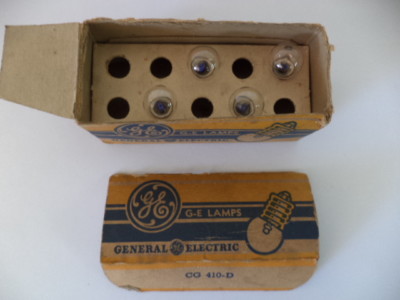 G-E 502 FLASHLIGHT MINIATURE BULBS(4)BY GENERAL ELECTRIC 5.1V,0.15 Amp ...