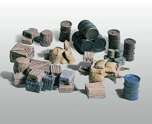 Woodland Scenics ~ New 2024 ~ HO Scale ~ Crates Barrels Sacks ~ 13 ...