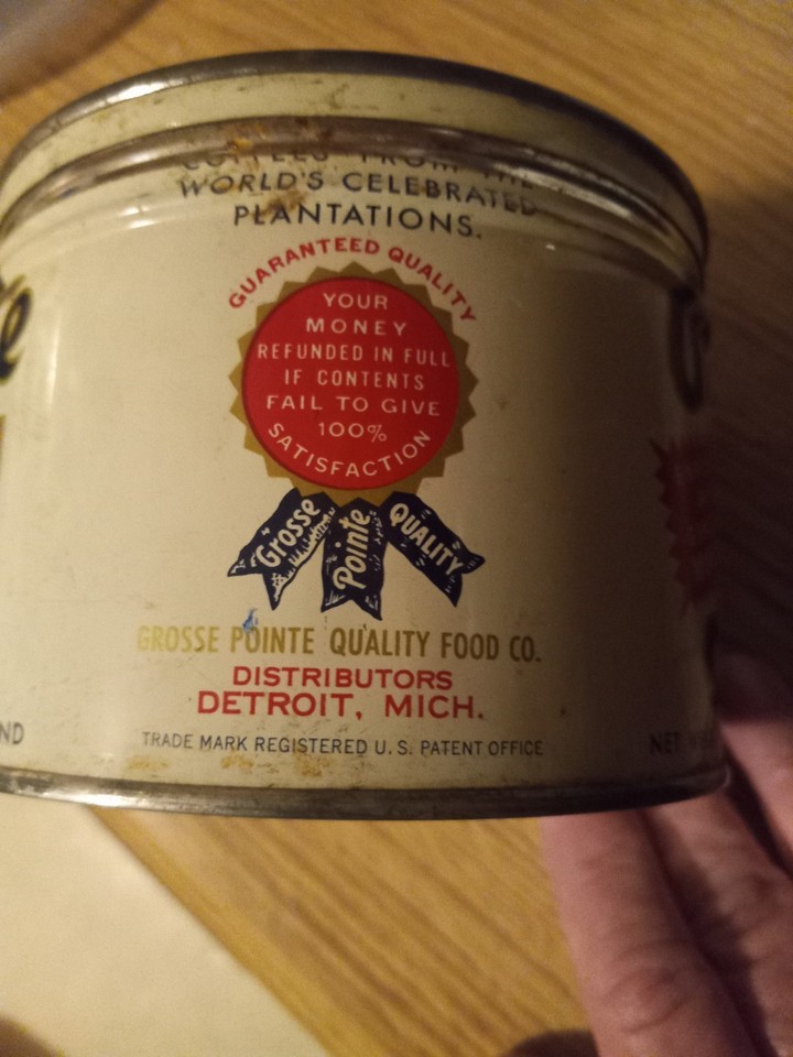 Vintage Grosse Pointe Coffee Can One Pound Detroit | eBay