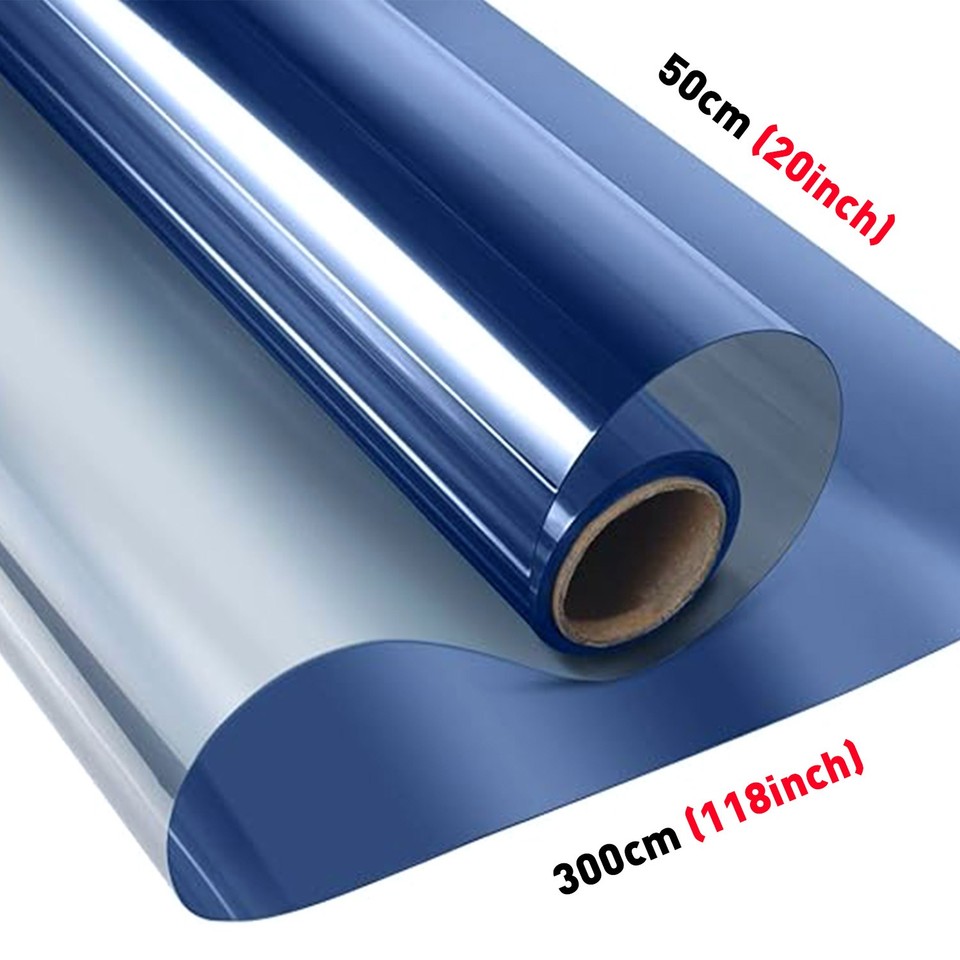 Various Size One Way Mirror Tint Blue Window Film Home Glass ...