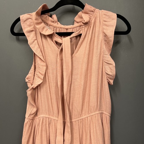MINE rose Pink Ruffle Tiered Dress Size Large | eBay