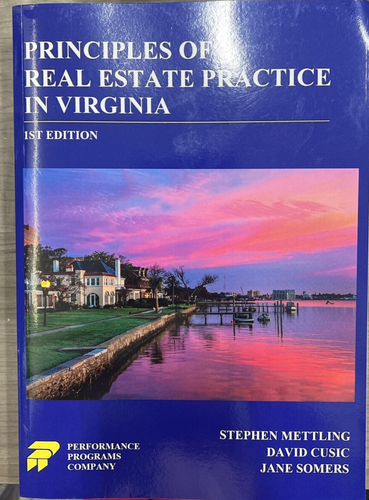 Principles of Real Estate Practice in Virginia by Jane Somers, David ...