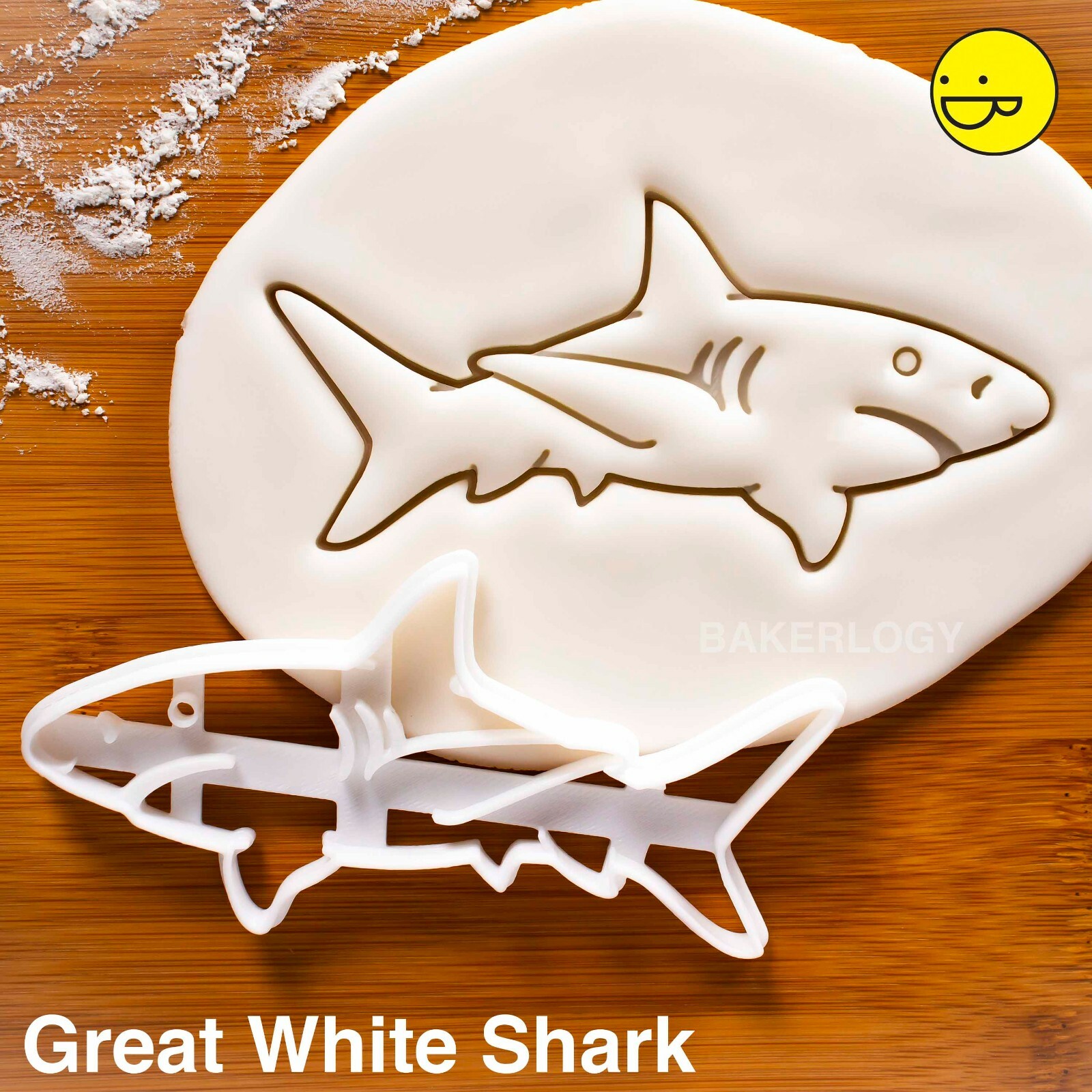 Great White Shark cookie cutter | realistic jaws attack ocean surfer ...