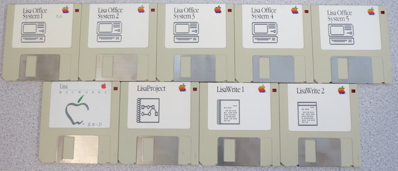 Lot of 9 Lisa Apple Software Macworks LisaWrite LisaProject Lisa Office 3.5 disk | eBay