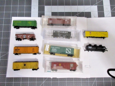 N Scale Train Car Lot of 8 Atlas Kadee Micro Trains Bluford, Bachmann ...