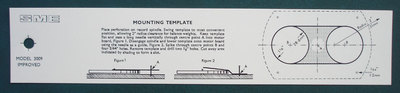 SME 3009 TONEARM MOUNTING TEMPLATE NOS BRAND NEW BRITISH MADE SME ...