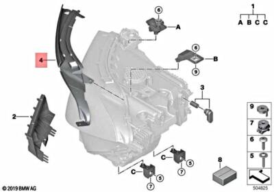 Genuine BMW G14 G15 840dX M850iX Convertible Gasket headlight Right ...