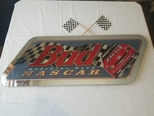 Dale Earnhardt Jr Bud Official Beer (of) Nascar Mirror With Flags. 30"W ...