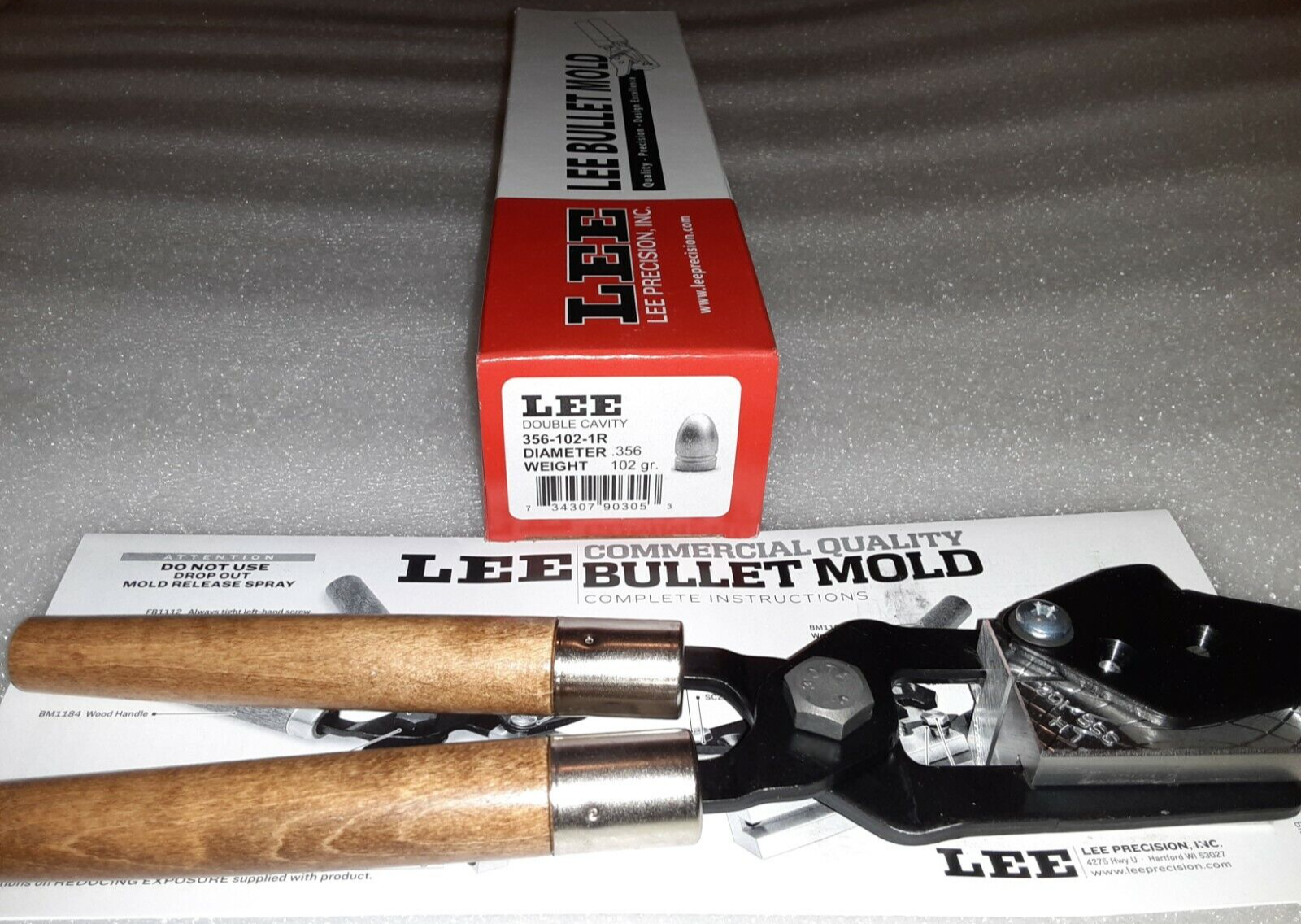 Lee 2-Cavity Bullet Mold 356-102-1R 9mm Luger, 38 Super, 380 ACP (356 ...