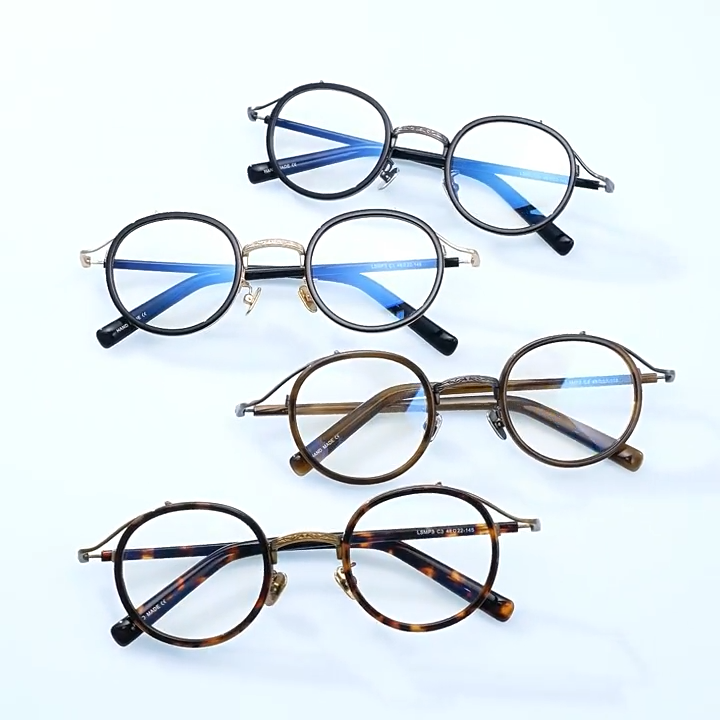 Japanese Round Eyeglass Frames Retro Hand Made Glasses Acetate+titanium ...