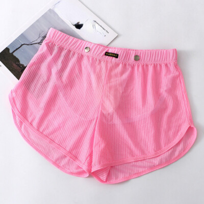Men Mesh Net Shorts Underwear Net Boxer Briefs Pants Casual Lounge ...