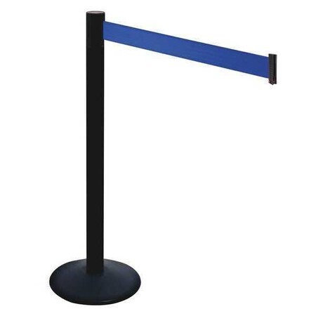 RETRACTA-BELT 331PSB-BL Barrier Post with Belt, Black, 10 ft Length, 40 ...