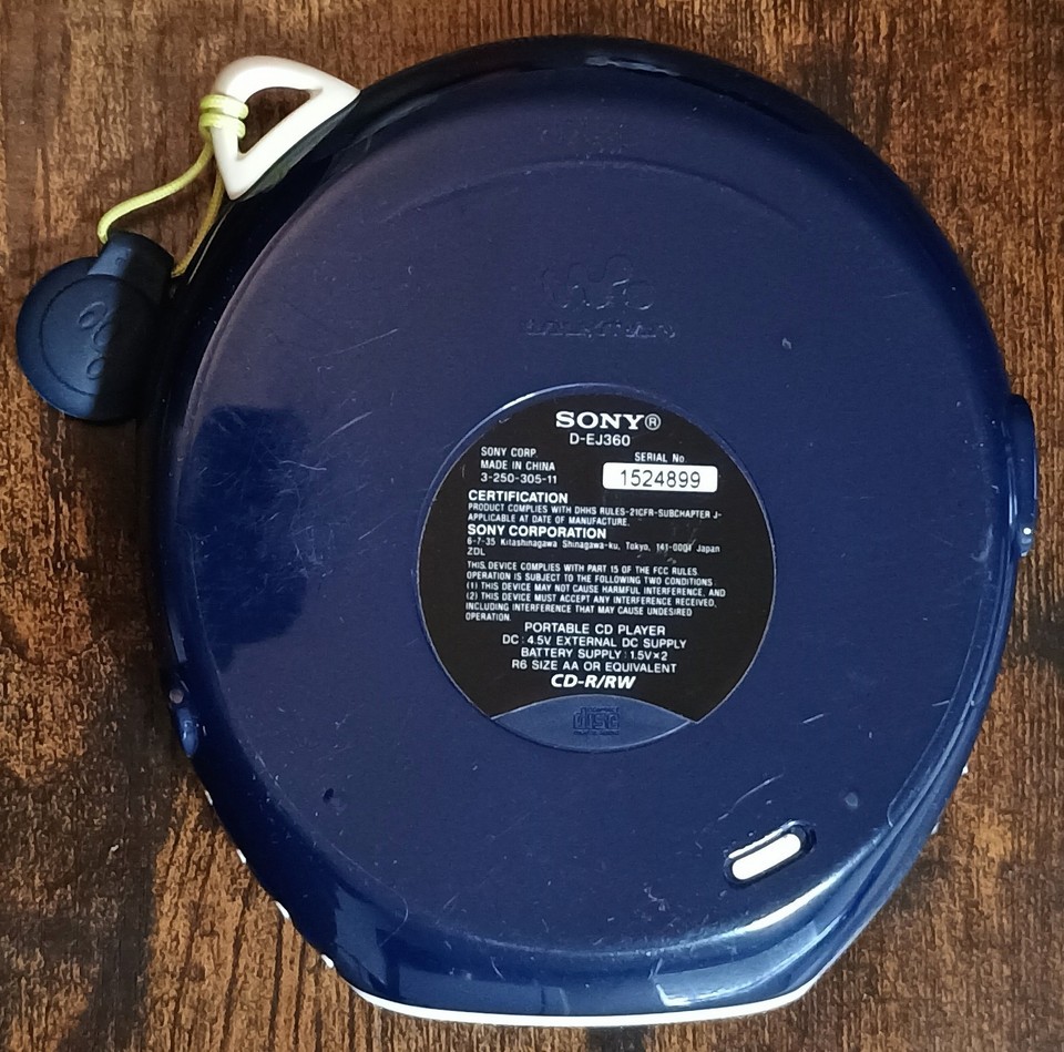 Sony D-EJ360 Navy Blue CD Walkman PSYC G-Protection. Tested Working | eBay