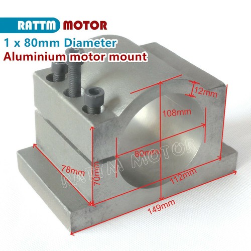 80mm Diameter Aluminum CNC Spindle Motor Mount Bracket Clamp Tool ...