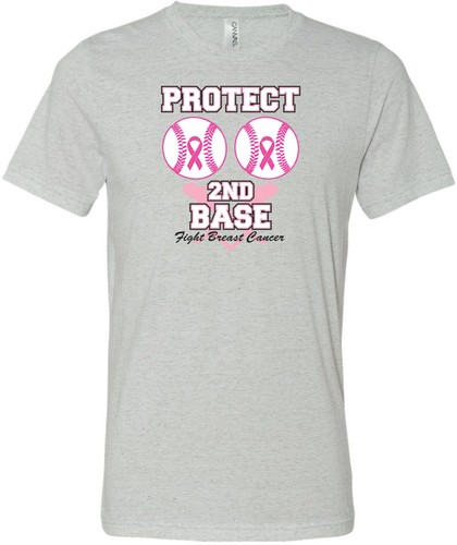 Buy Cool Shirts Breast Cancer T-shirt Protect Second Base Tri Blend Tee ...