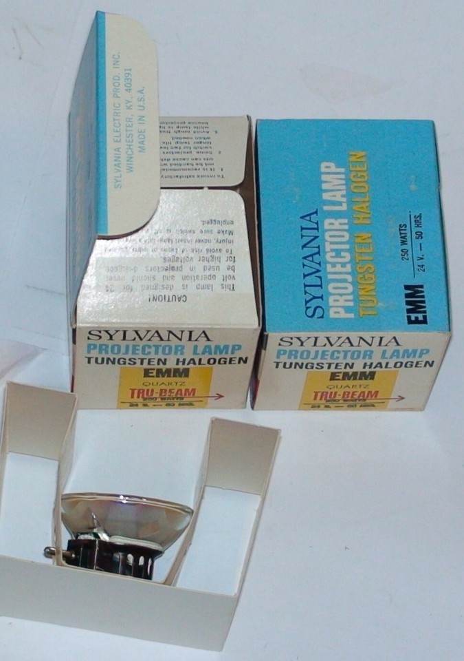 (2) 16mm Bell & Howell Projector Bulb Lamp code EMM 24 Volt 250 watt ...