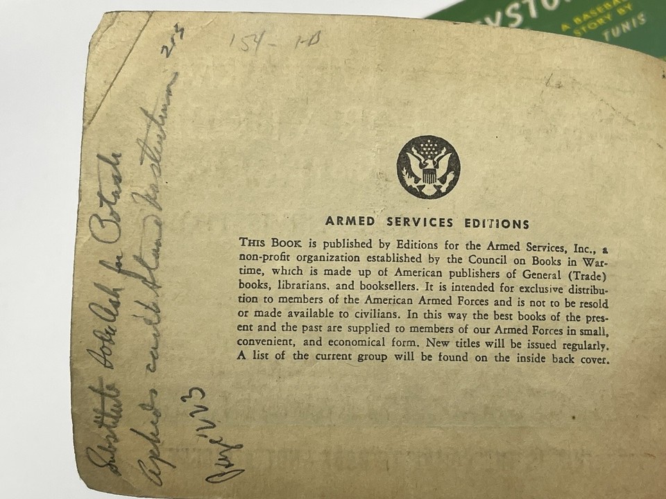 8 WW2 Vtg ARMED SERVICE EDITION Paperback Books S5 696 829 857 N7 940 ...