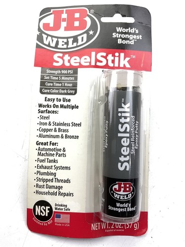 J-B Weld 8267 SteelStik Steel Reinforced Epoxy Putty Stick - 2 Oz ...