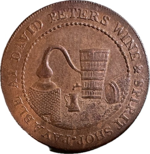 Perth Halfpenny Token 1797. Payable at David Peters Wine And Spirits ...