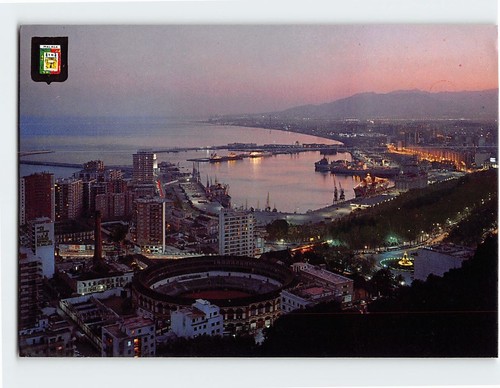 Postcard General view by night, Málaga, Spain | eBay