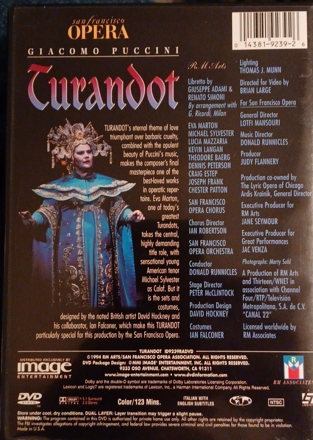 Puccini's Turandot San Francisco Opera DVD FREE Shipping | eBay