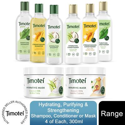 Timotei Hydrating, Strengthening & Purifying Shampoo, Conditioner, Mask ...