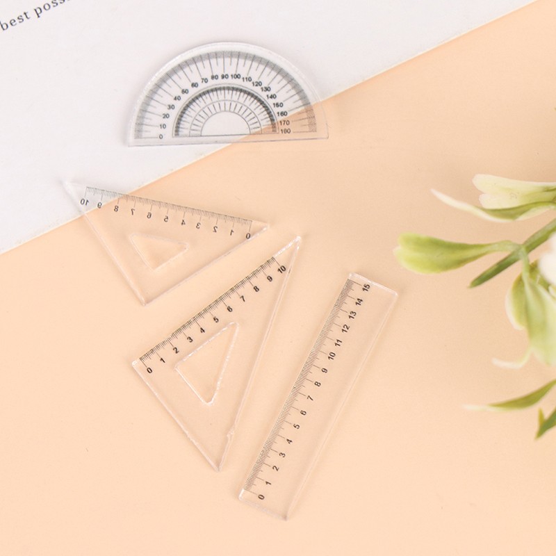 4Pcs 1:12 Dollhouse Miniature Ruler Set Learning Drawing Simulation ...