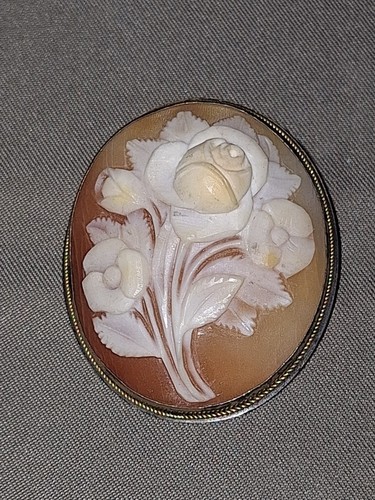 Floral Cameo Brooch Pin | eBay