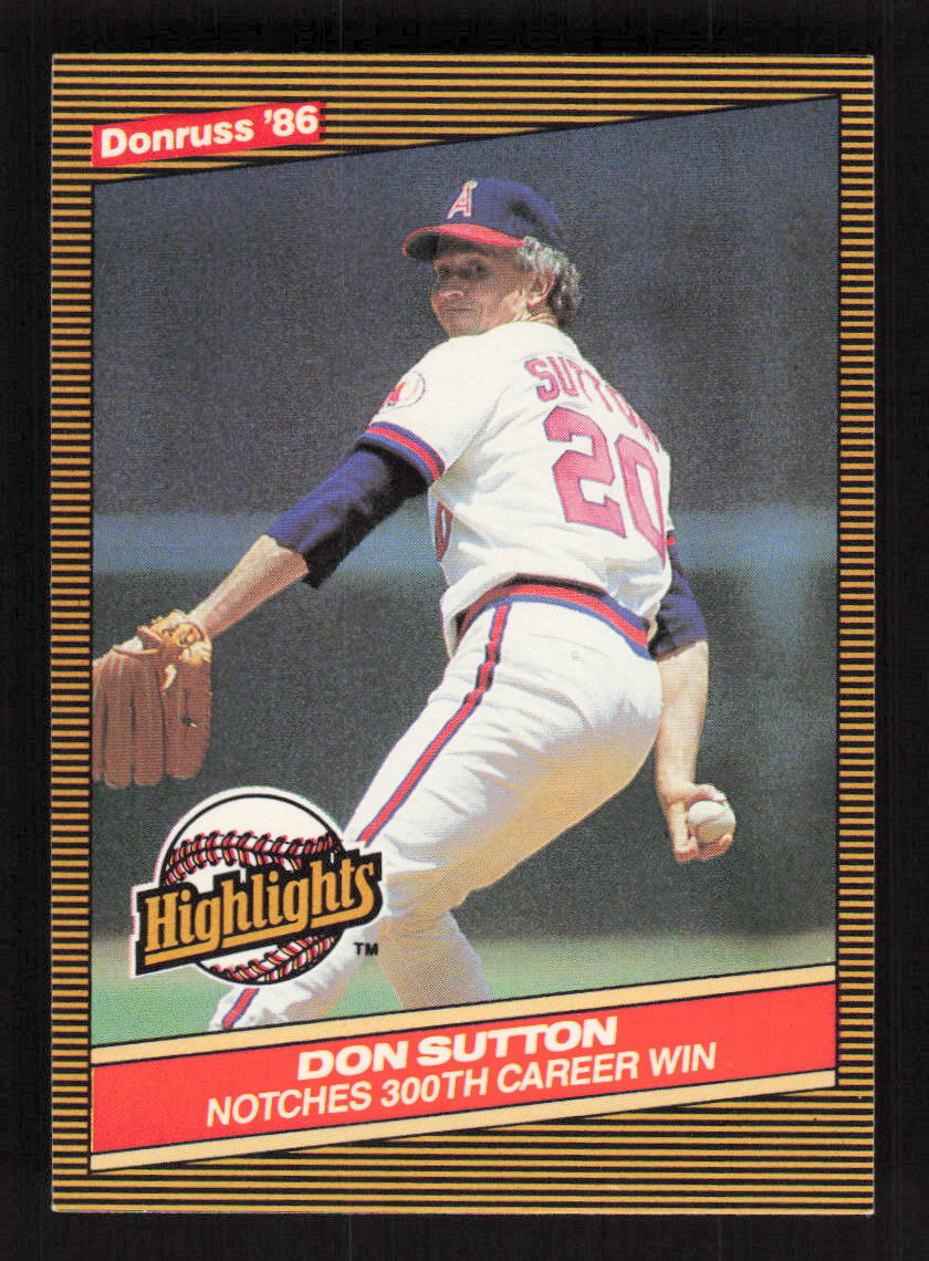 1986 Donruss Highlights #16 Don Sutton California Angels | eBay