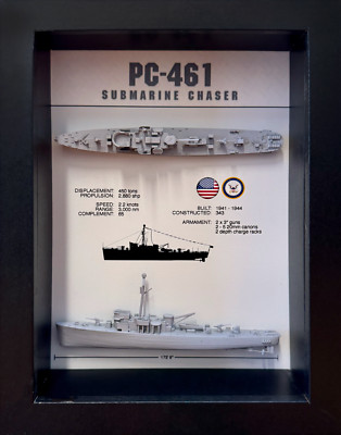 PC-461 Class Submarine Chaser Display Shadow Box, WW2, 6" x 8" | eBay