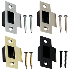 Strike Plate Keep Latch Door Frame + Dust Box +Screws Brass Nickel ...
