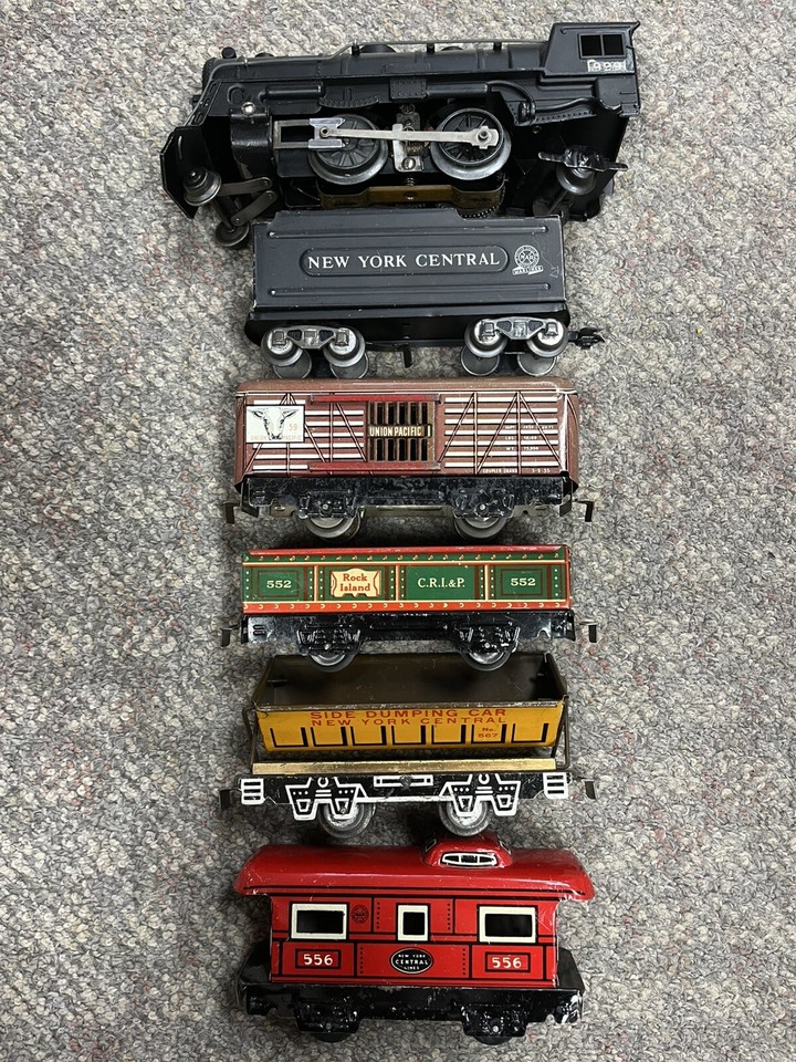 + Marx O Gauge 999 Steam Locomotive & Tender 4 Car Freight Set w/ Box ...