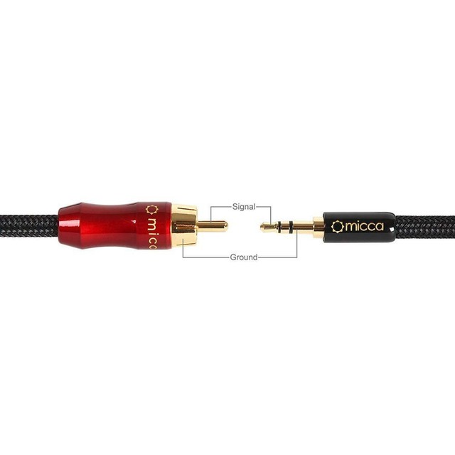 Micca Premium SPDIF Digital Coaxial Audio Cable - 3.5mm (1/8") to RCA ...