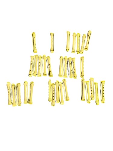 Lot of 32 Vintage Goody Yellow Plastic Hair Perm Rods Rollers Styling ...