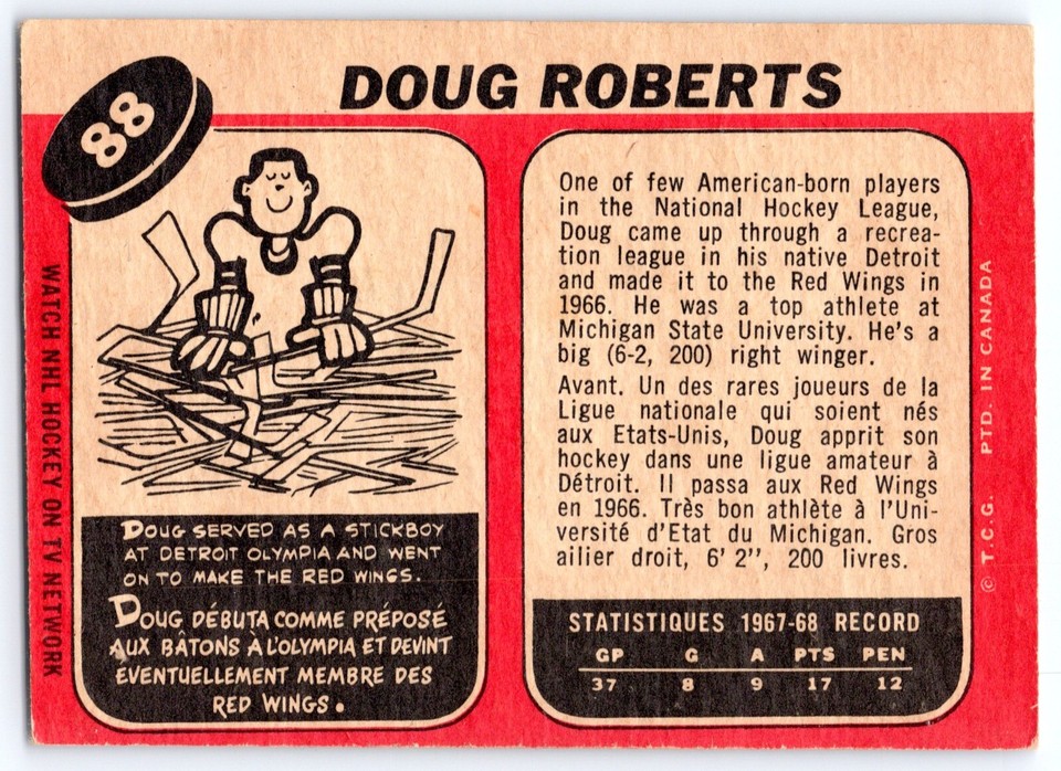DOUG ROBERTS 1968-69 O-PEE-CHEE 68-69 NO 88 EX 51444 | eBay