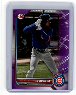 2022 Bowman Prospects Purple Ed Howard #BP-64 077/250 Chicago Cubs | eBay