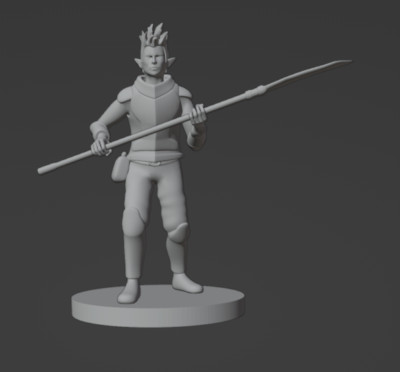Elf Elven Male Fighter Warrior with Glaive 28mm Scale DND D&D Tabletop ...