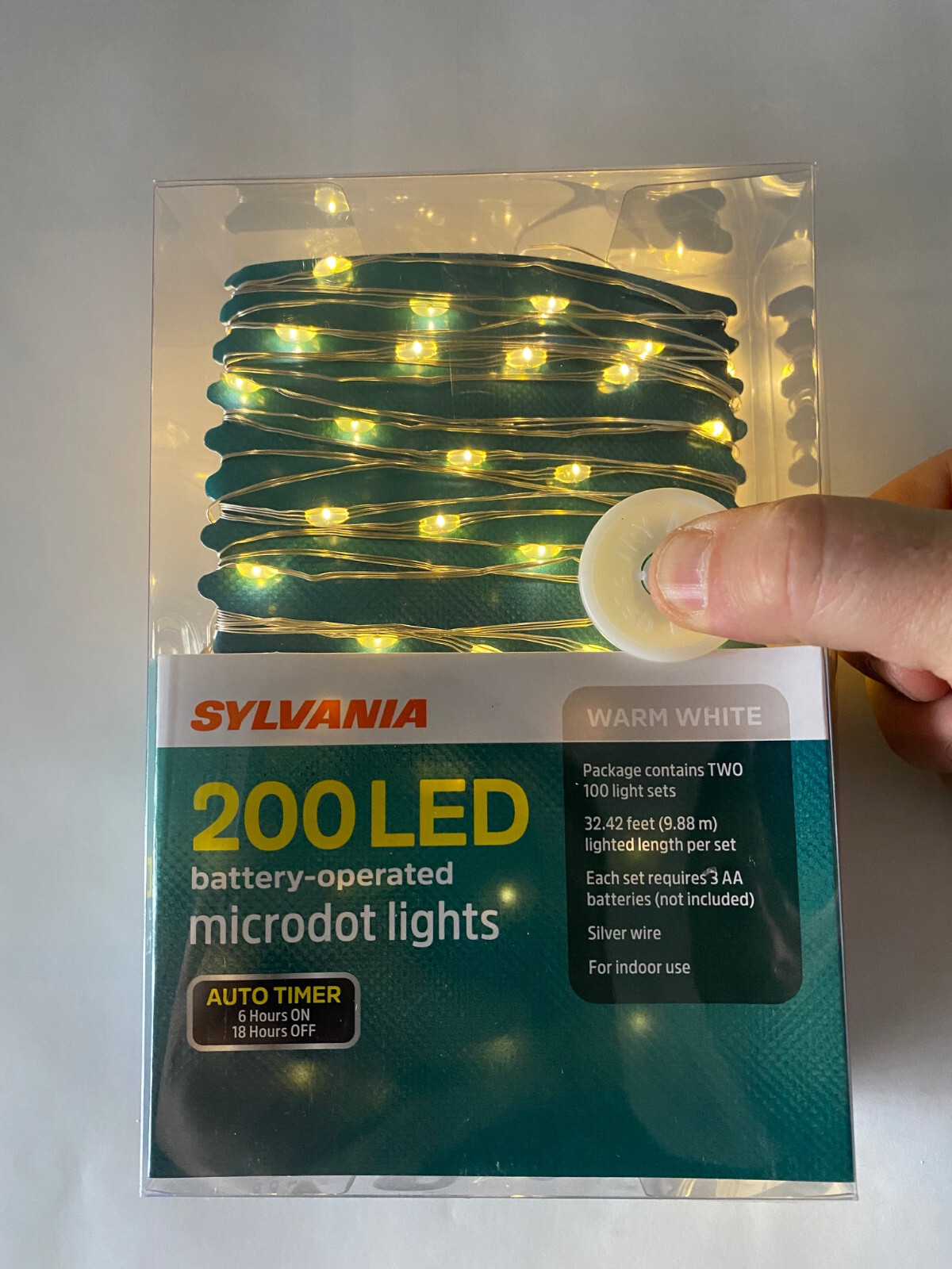 Sylvania - LED - 200 Microdot String Lights - 2/100 Light Sets - Warm ...