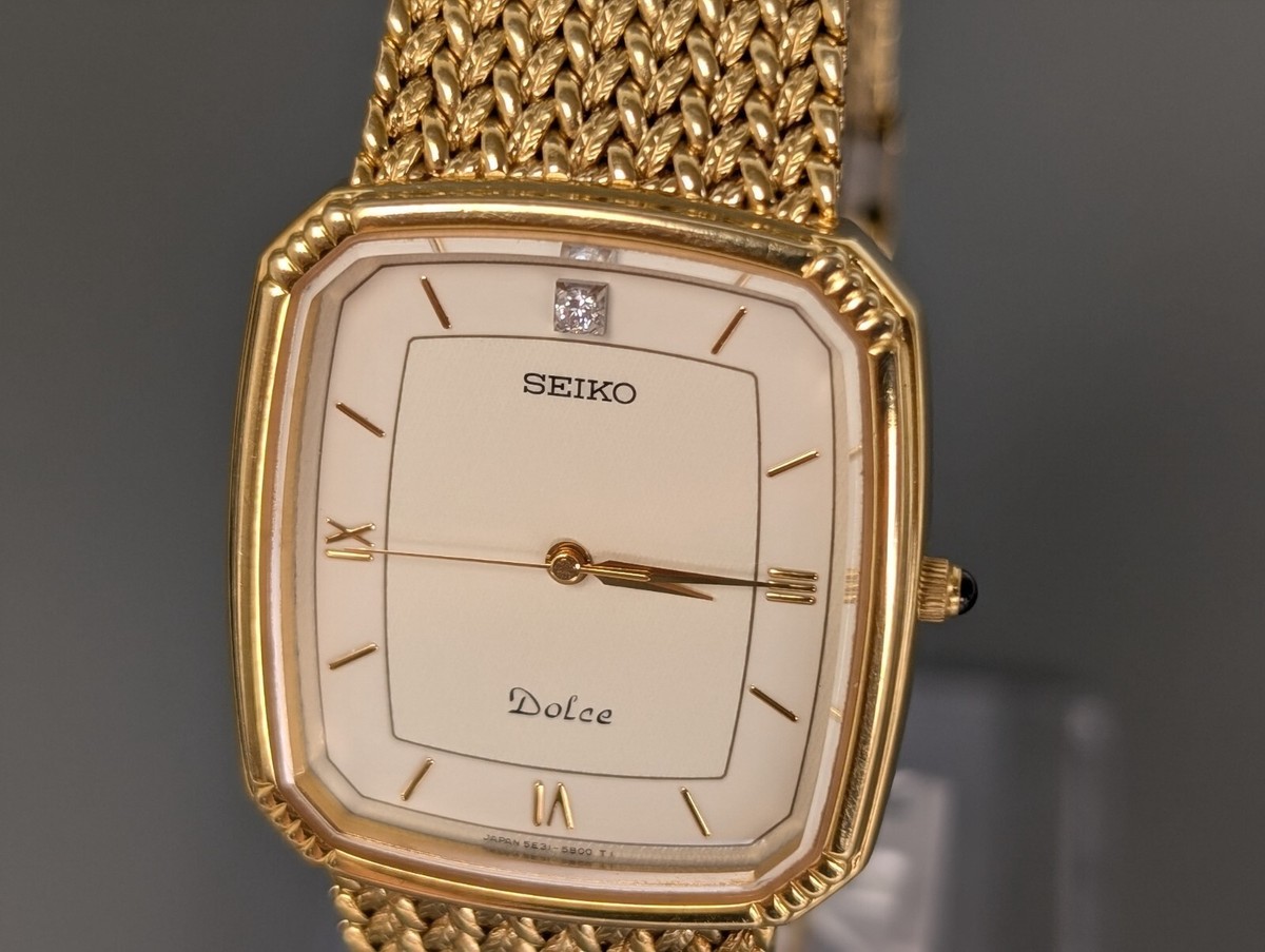 SEIKO Dolce 5E31-5A90 Gold Diamond quartz Men's Watch SEIKO Dolce 5E31-5A90 Gold Diamond quartz Men's Watch