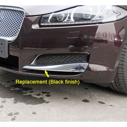 Pair Front Bumper Side Grille Chrome Trim Molding Blade Fit For Jaguar ...